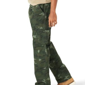 Lee Men's Wyoming Relaxed Fit Cargo Pant, Green Camo, 40W x 32L