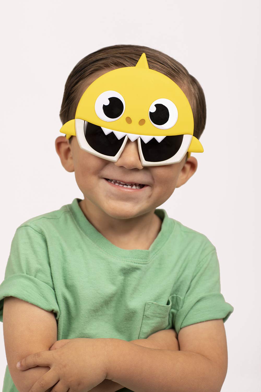 Sun-Staches Baby Shark Sunglasses for Kids | Yellow Costume Accessory | UV400 Shades | One Size Fits Most Kids