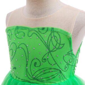 Dressy Daisy Green Fancy Fairy Costume with Butterfly Wings for Toddler Girls Halloween Birthday Party Dress Up Size 4T to 5T