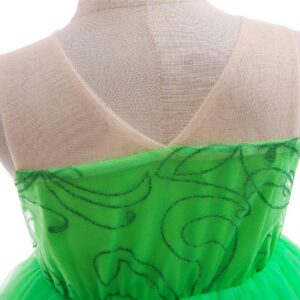 Dressy Daisy Green Fancy Fairy Costume with Butterfly Wings for Toddler Girls Halloween Birthday Party Dress Up Size 4T to 5T