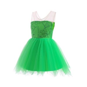 Dressy Daisy Green Fancy Fairy Costume with Butterfly Wings for Toddler Girls Halloween Birthday Party Dress Up Size 4T to 5T