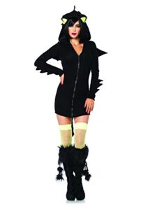 leg avenue women's cozy dragon costume, black, small