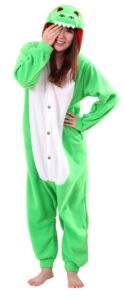 honeystore unisex dinosaur animal cosplay costume one piece pajamas halloween ,green dinosaur,xl(height: 176-180cm/69-71in)