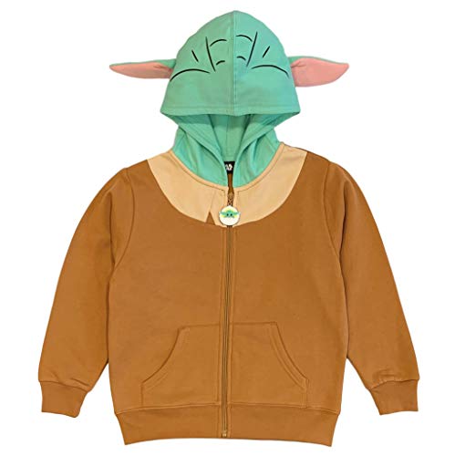 STAR WARS The Mandalorian Boys' Baby Yoda Costume Hoodie M(8) Tan/Green