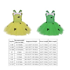 IMEKIS Girl Halloween Caveman Costume Baby Birthday Outfit Toddler Kids Historical Stone Age Themed Party Supplies Cosplay Dress Up Family Costumes Carnival Cake Smash Photoshoot Green 0-6 Months