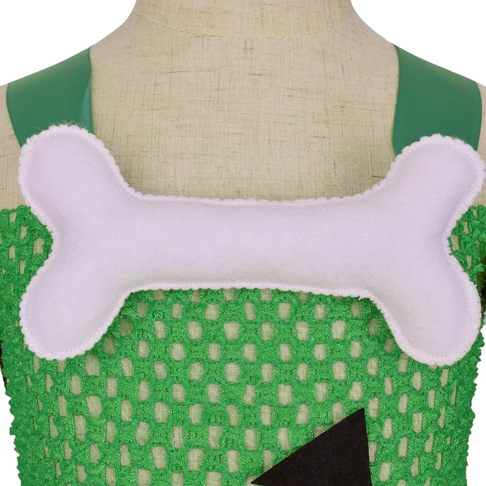 IMEKIS Girl Halloween Caveman Costume Baby Birthday Outfit Toddler Kids Historical Stone Age Themed Party Supplies Cosplay Dress Up Family Costumes Carnival Cake Smash Photoshoot Green 0-6 Months