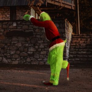 Cupohus Green Monster Costume for Adult Christmas Santa Costumes With Mask Furry Men Suit Halloween Outfit