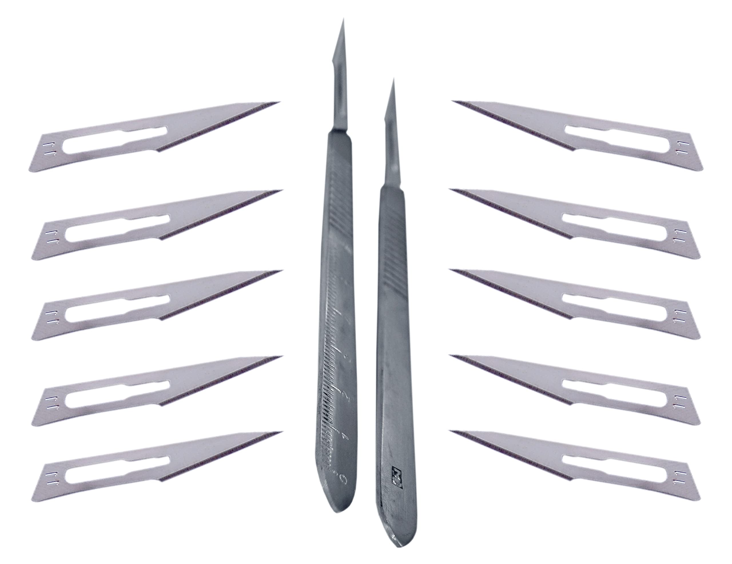 Surgiskill Pack of 2 Scalpel Handle # 3 and 10 Pcs. Scalpel Blades #11, Best for Craft Card Making, Cutter Podiatry, Dermaplaning, Dental, Medical & Vet Students