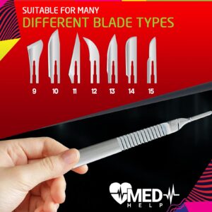 MedHelp MedHelp Pack of 2 Scalpel Handle 3, High-Quality Stainless Steel Scalpel Handle No 3, Fits Surgical Blades No. 10, 10R, 11, 12, 13, 14, 15, Lightweight and Durable Dermaplane Handle