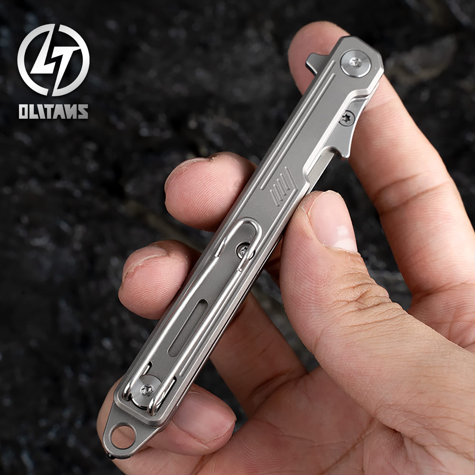 OLITANS T022 Titanium Alloy Pocket Knife Folding scalpel knife With Glass Breaker Tool Multifunctional knife No.60 scalpel blade 1.71oz