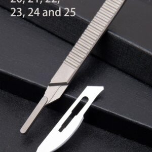 ainhue A5 Pocket Scalpel Utility Knife, 10pcs #24 Blades, 5 inch TC4 Titanium Pry Bar, EDC Multi-Tool Craft Knives for Box Opening, Paper Cutting