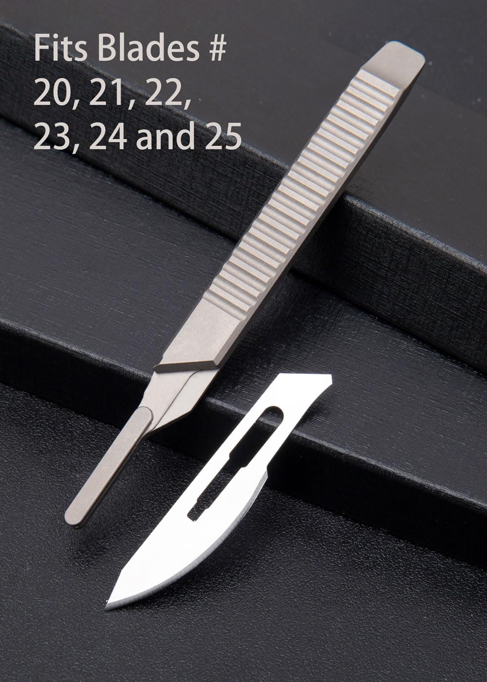 ainhue A5 Pocket Scalpel Utility Knife, 10pcs #24 Blades, 5 inch TC4 Titanium Pry Bar, EDC Multi-Tool Craft Knives for Box Opening, Paper Cutting