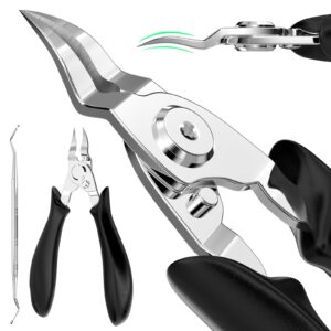 ingrown toenail clippers, steel nail clippers for professional podiatrist, unique long handle curved blade tool for thick & ingrown nails, suitable for men, women and elderly-xiorry