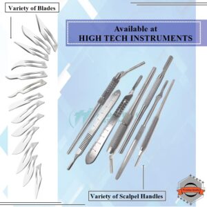 100 Pcs Box Surgical Sterile Blades #22 Made of High Carbon Steel With Stainless Steel Scalpel Handle Knife #4 Graduated Use for Biology Lab Anatomy, Cutting, Med Student, Sculpting, Repairing