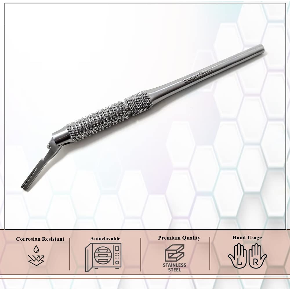 Scalpel Handle #3 Adjustable Stainless Steel Knife, With 180° Rotation Blade Holder Fits Blades No. 10, 11, 12, 15, 16 for Student & Biology Labs, DIY Crafts, Model Making, Repair Equipment