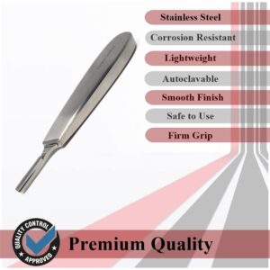 Scalpel Handle #8 Stainless Steel Knife, Blade Holder with Thick Handle Fits Blades No 60 for Precise Cutting, Student Educational-Use Biology Labs, DIY Crafts, Model Making, Repairs + More