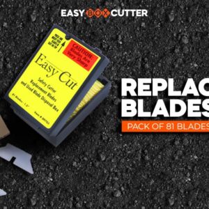 Easy Box Cutter Standard Replacement Blades, 81 Count - Utility Knife Blade, Box Cutter Blades, Standard, Premium Carbon Steel, Extended Durability