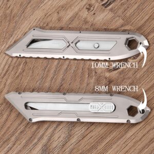 XMANSUN Titanium Utility Knife Garden Grafting Cutter Knife Retractable Knife Replaceable Cutter Blade (WT-T)