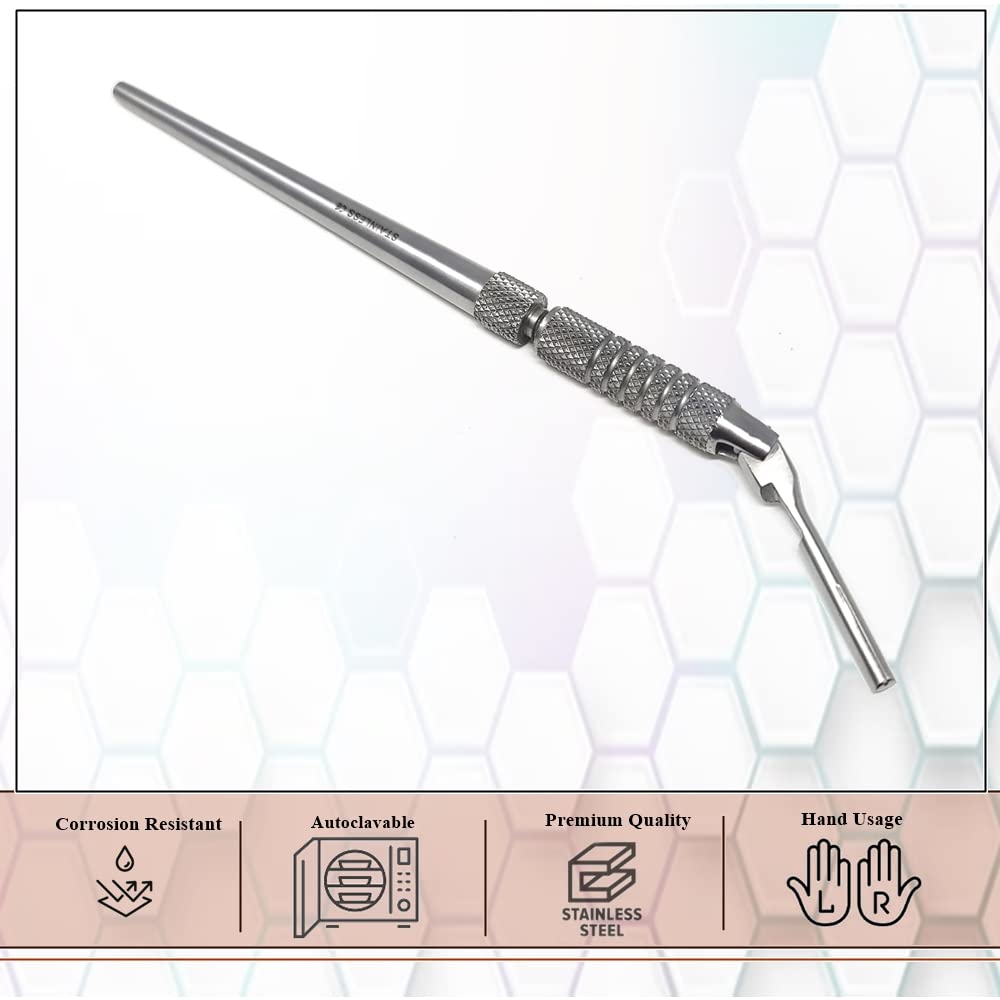 Scalpel Handle #4 Adjustable Stainless Steel Knife, With 180° Rotation Blade Holder Fits Blades No. 20-25 for Students & Biology Labs, DIY Crafts, Model Making, Repair Equipment