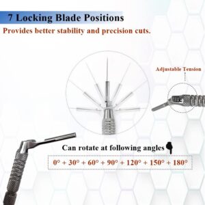 Scalpel Handle #4 Adjustable Stainless Steel Knife, With 180° Rotation Blade Holder Fits Blades No. 20-25 for Students & Biology Labs, DIY Crafts, Model Making, Repair Equipment