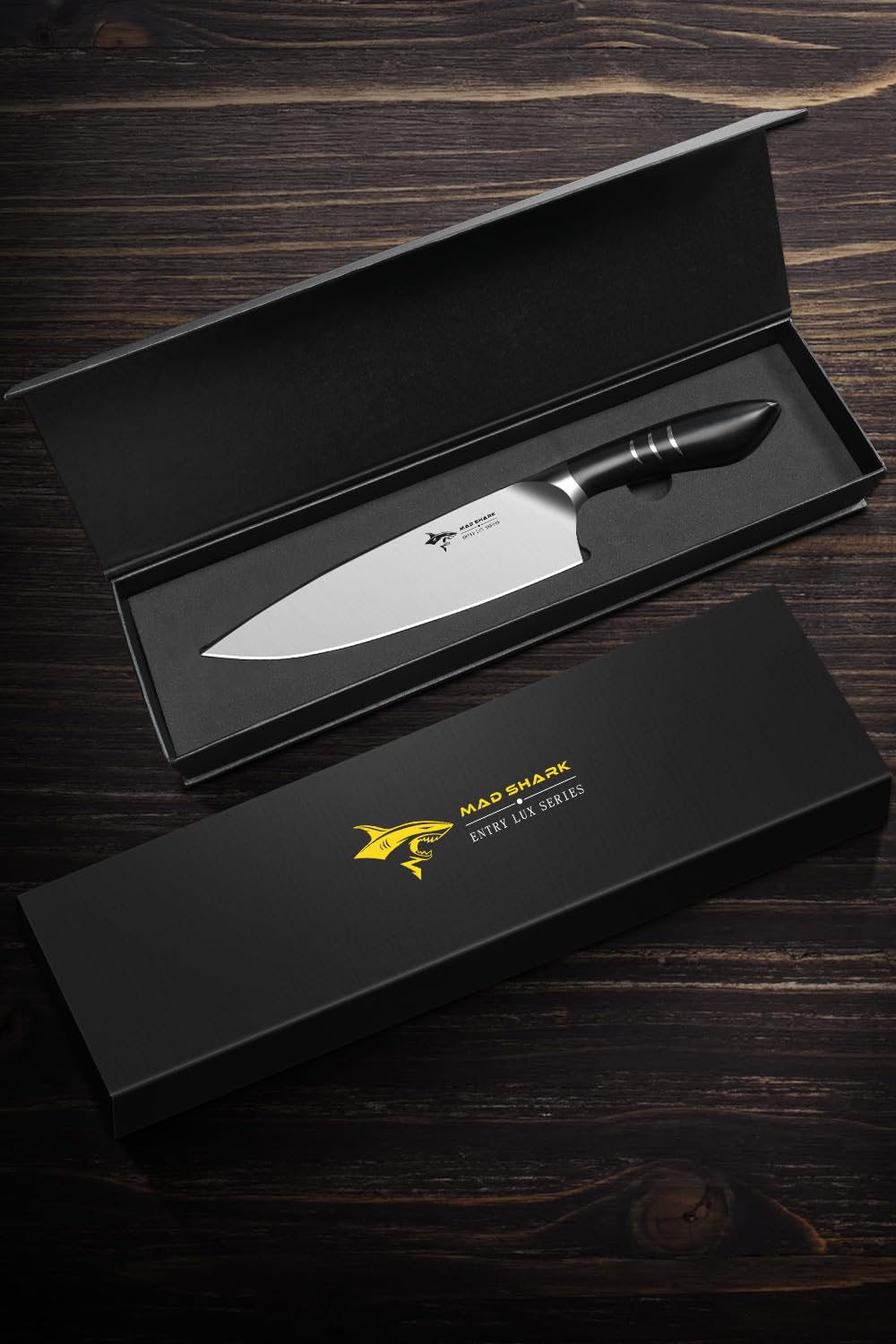 MAD SHARK Chef Knife, 8 Inch Kitchen Knife Razor Sharp Professional Chef’s Knife, Ergonomic Well Balanced Cooking Knife with Gift Box