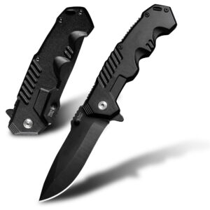 aosiley pocket folding knife set with hunting stainless steel serrated clip point lock blade knives and lightweight lockback multi-tool for camping, outdoor, hunting，survival and edc