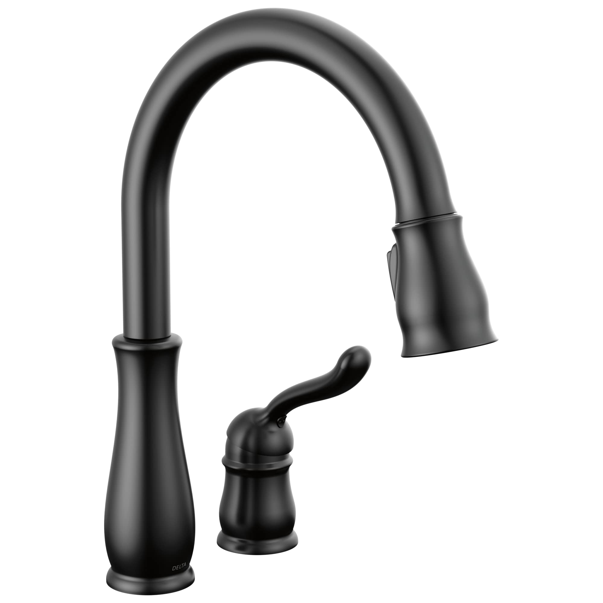 Delta Faucet Leland Pull Down Kitchen Faucet, Black Kitchen Faucets with Pull Down Sprayer, Kitchen Sink Faucet, Magnetic Docking Spray Head, 1.8 GPM Water Flow, Matte Black 978-BL-DST