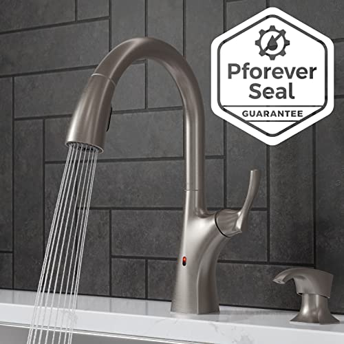 Pfister Masey Touchless Kitchen Faucet with Pull Down Sprayer and Soap Dispenser, Single Handle, High Arc, Spot Defense Stainless Steel Finish, F529EMCGS