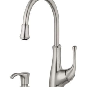 Pfister Vosa Stainless Steel 1-handle Deck Mount High-arc Kitchen Faucet