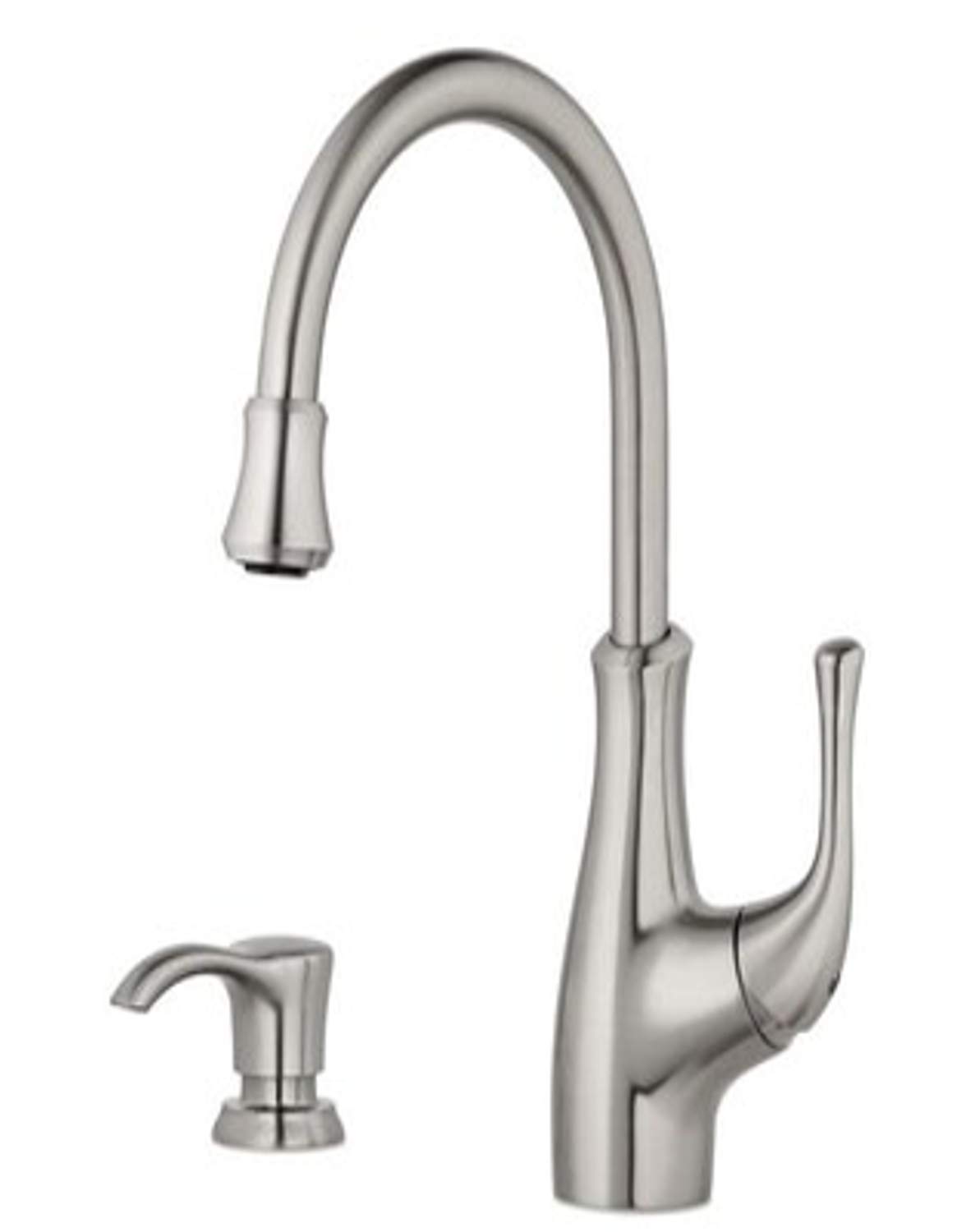 Pfister Vosa Stainless Steel 1-handle Deck Mount High-arc Kitchen Faucet