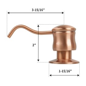 Copper Kitchen Faucet with in-Deck Handle and Soap Dispenser, Single Handle Solid Brass High Arc Pull Down Sprayer Head Kitchen Sink Faucet OH97918