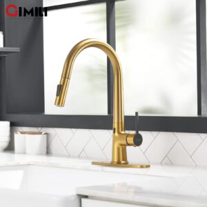 GIMILI Gold Touchless Kitchen Faucet with Pull Down Sprayer, High Arc Single Handle Motion Sensor Smart Activated Hands-Free Kitchen Sink Faucet