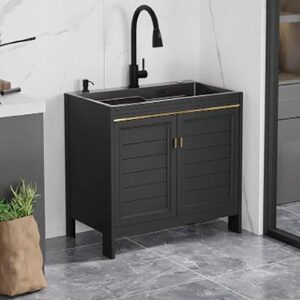 commercial sink kitchen kitchen sink cabinet with cabinet utility sinks for a laundry room high arc stainless faucet soap dispenser and spacious vanity for room easy to store. ( color : pull-out fauce