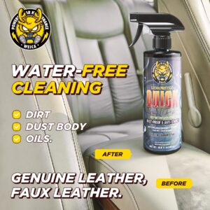 WEICA Leather Cleaner and Conditioner Care Kit with Cleaning Brush/Applicator/Microfiber Towel - Protects for Car Interiors,Furniture,Boots,Bags & Prevent Cracking or Fading of Leather Accessories