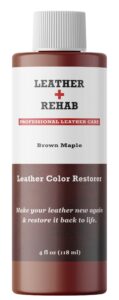 leather rehab leather color restorer - brown maple - repair furniture, couch, car seat, shoes, jacket and boots - 4 oz.