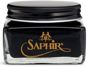 saphir medaille d'or pommadier cream 75ml – natural cream leather shoe polish, leather conditioner for boots, handbags - black