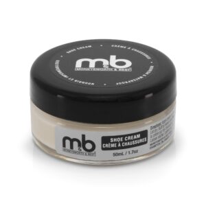 M&B Shoe Cream, Shoe Polish for Leather Shoes, Leather Conditioner for Shoes, Shoe Accessories, Neutral, 1.7 oz.