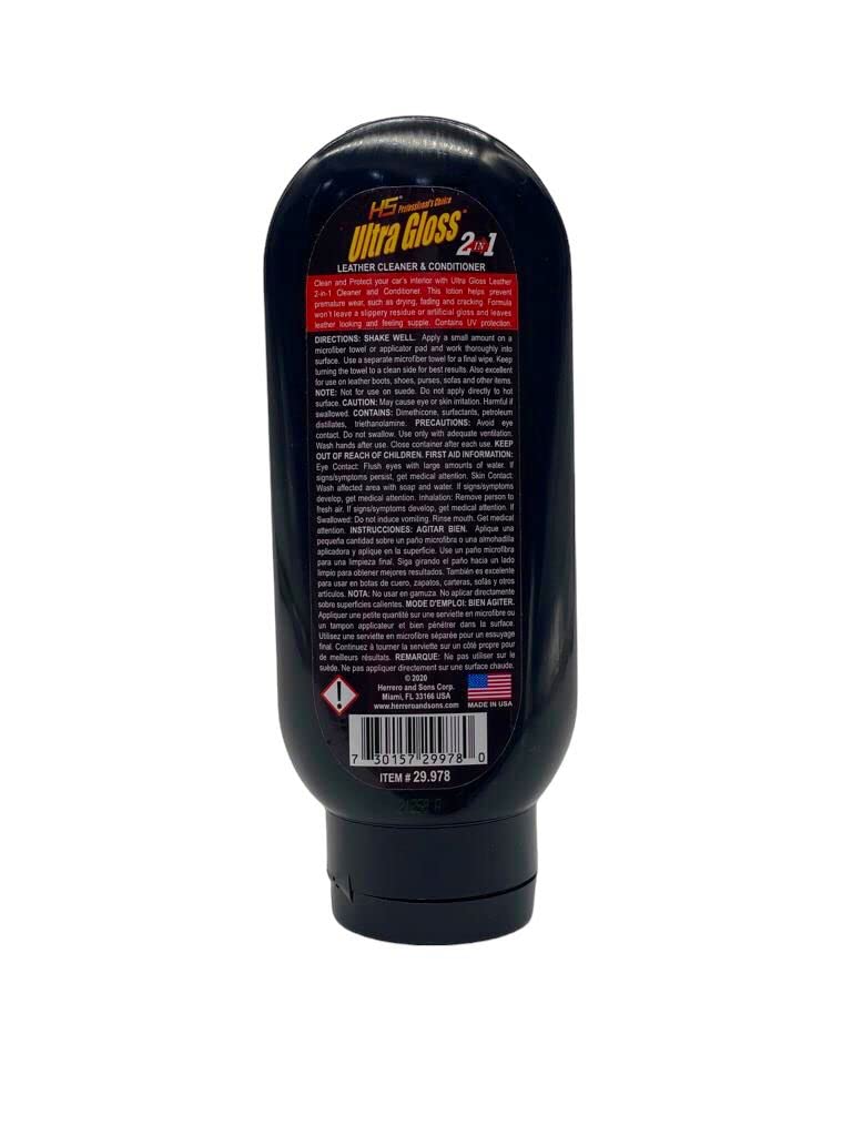 UCS Leather 2 in 1 Cleaner and Conditioner for car interior With UV Protection (8 oz)