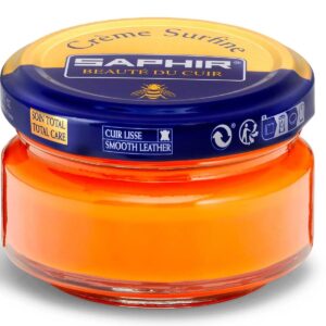 SAPHIR Creme Surfine Pommadier Shoe Polish - Beeswax Cream for Leather Products - Orange