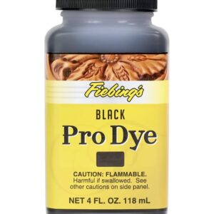 Fiebing's Pro Dye Black, 4 oz. - Professional Oil Dye for Leather