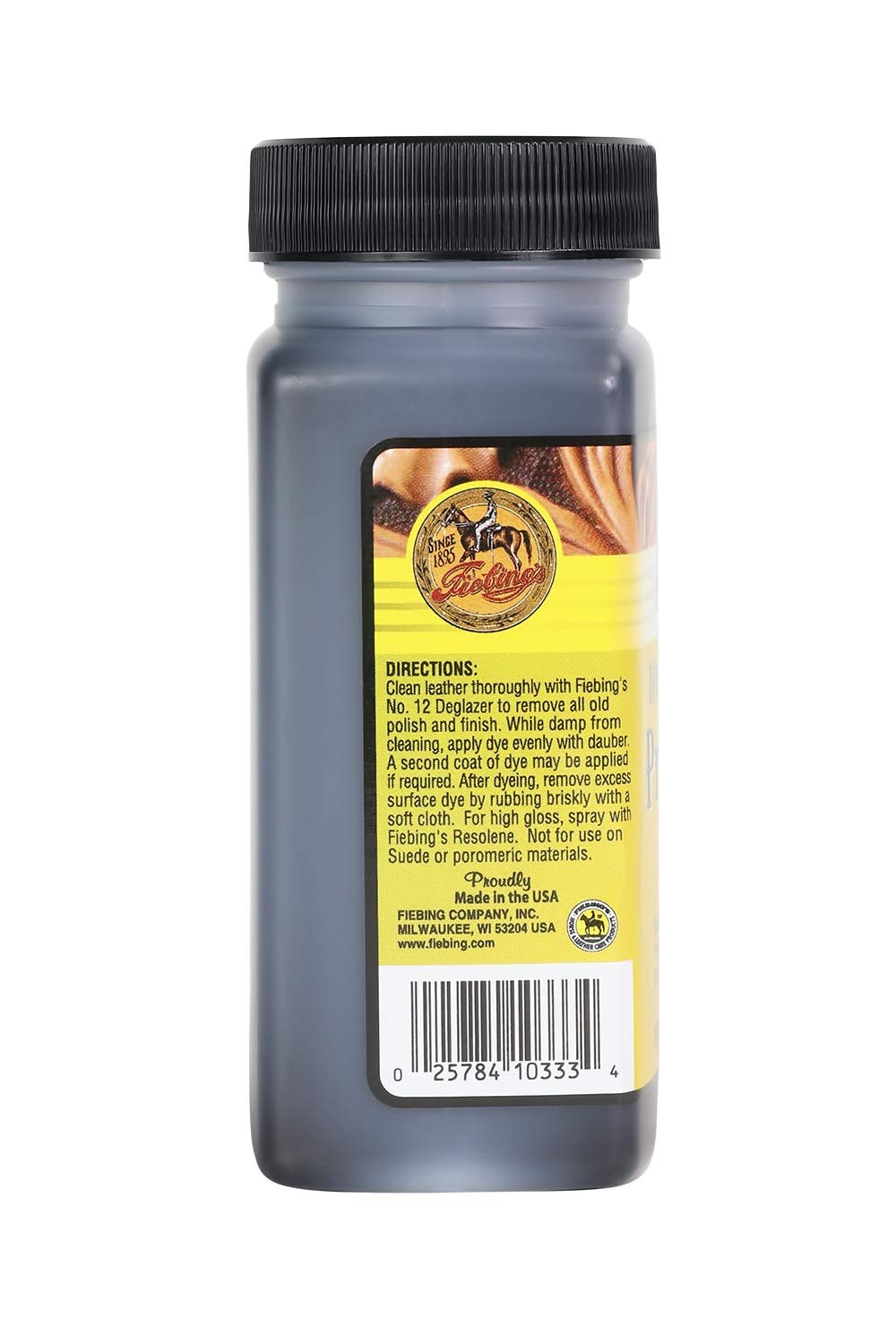 Fiebing's Pro Dye Black, 4 oz. - Professional Oil Dye for Leather