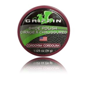 griffin leather shoe polish cordovan 1.125 oz made in the usa shoe shine, polish, restore