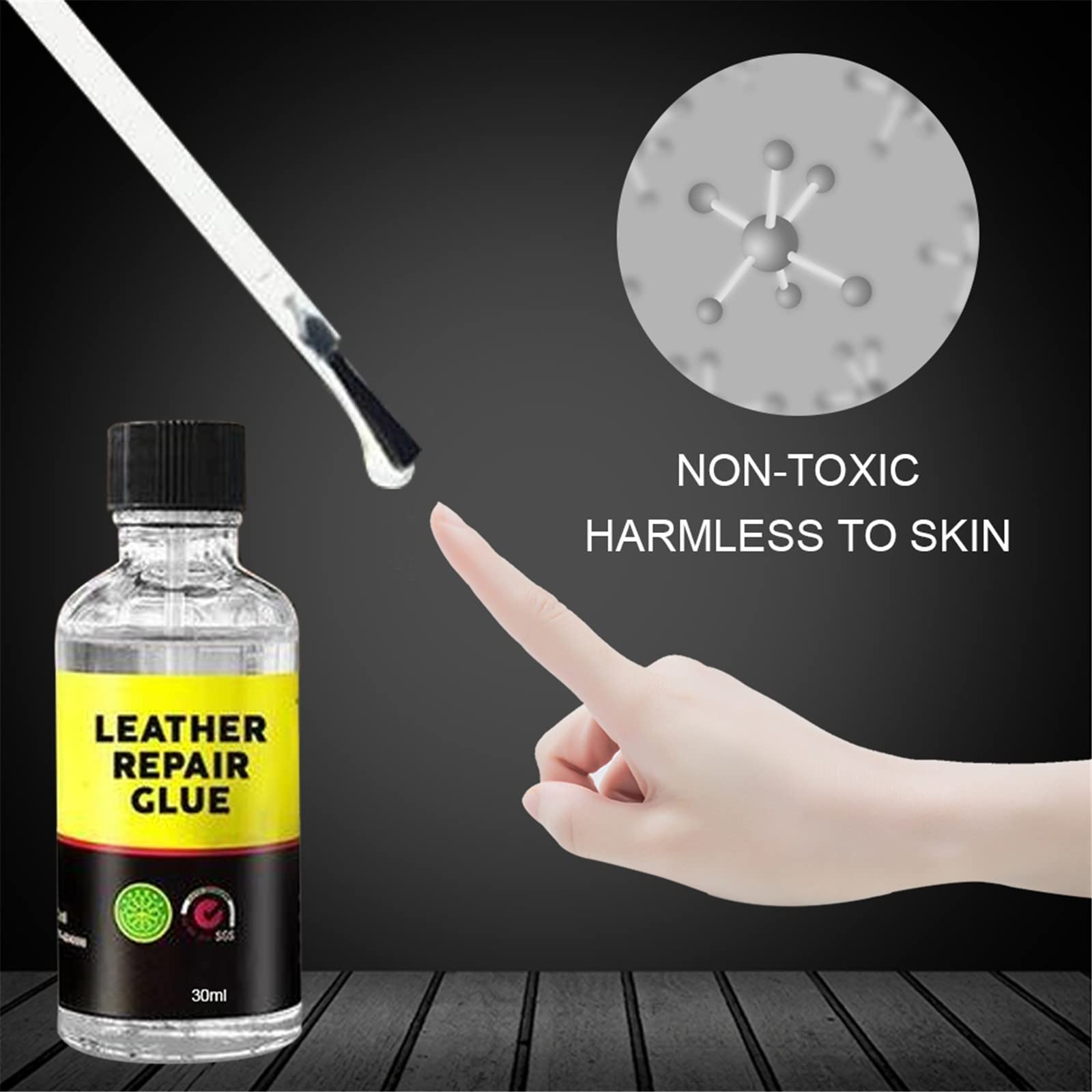 Invisible Leather Repair Glue XUNMEI Advanced Leather Repair Gel Flexible Liquid Invisible Stitch for Any Colored Couches Car Seats Shoes Handbags (White, 50ml)