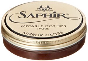 saphir medaille d’or mirror gloss - natural wax polish for leather shoes & boots - medium brown