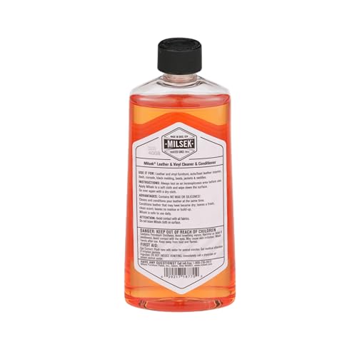 Milsek Leather & Vinyl Cleaner and conditioner, 12-Ounce, Pack of 6, Orange, 6 Count