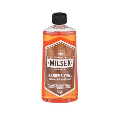 Milsek Leather & Vinyl Cleaner and conditioner, 12-Ounce, Pack of 6, Orange, 6 Count