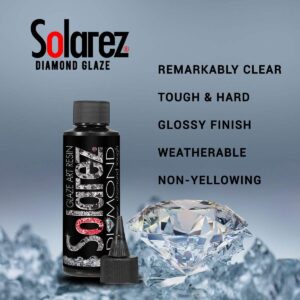 SOLAREZ Diamond Glaze UV Cure Art Resin - Durable, Glossy, Water Clear, Scratch Resistant - Small Cast Jewelry, Fishing Lures, Dolls, Hobby, RC, Crafts ~ Cures in Mins, NO ODOR, Made in USA (Quart)