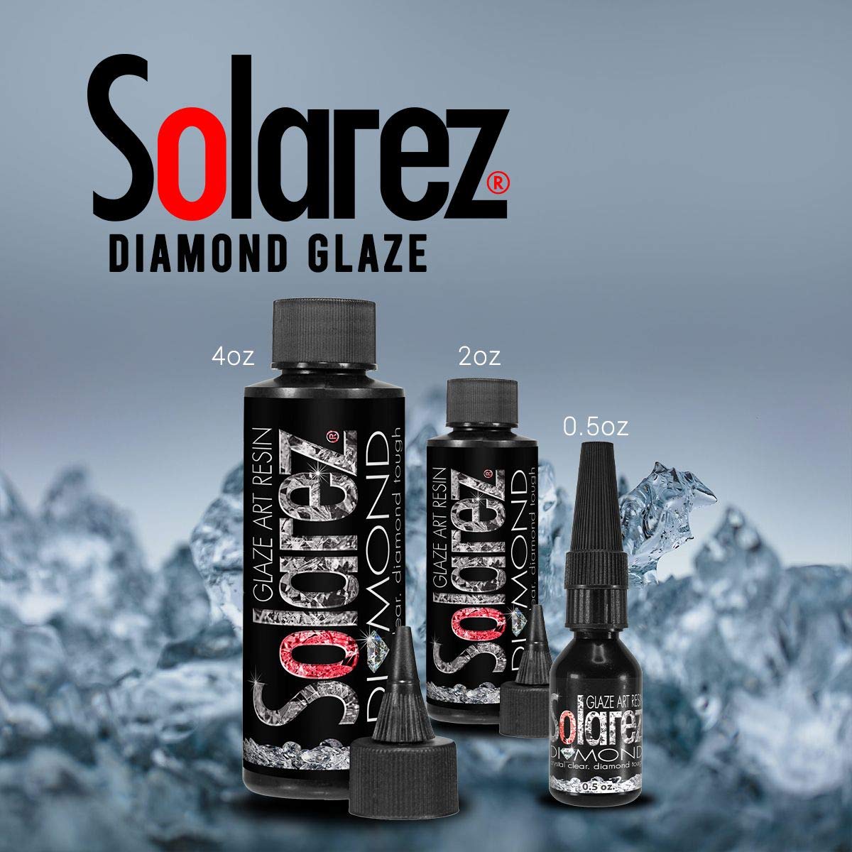 SOLAREZ Diamond Glaze UV Cure Art Resin - Durable, Glossy, Water Clear, Scratch Resistant - Small Cast Jewelry, Fishing Lures, Dolls, Hobby, RC, Crafts ~ Cures in Mins, NO ODOR, Made in USA (Quart)