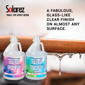 Solarez Crystal Clear Table-Top Epoxy Resin ~ One Gallon Kit ~ Two Part Pro Epoxy Resin & Hardener ~ DIY Kit for Wood, Counter Top, Bar Top, Tile & Resin Art ~ High Gloss Commercial Epoxy