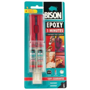 BISON EPOXY Crystal Clear 5 Minutes Fast Two-Component Epoxy Glue Adhesive